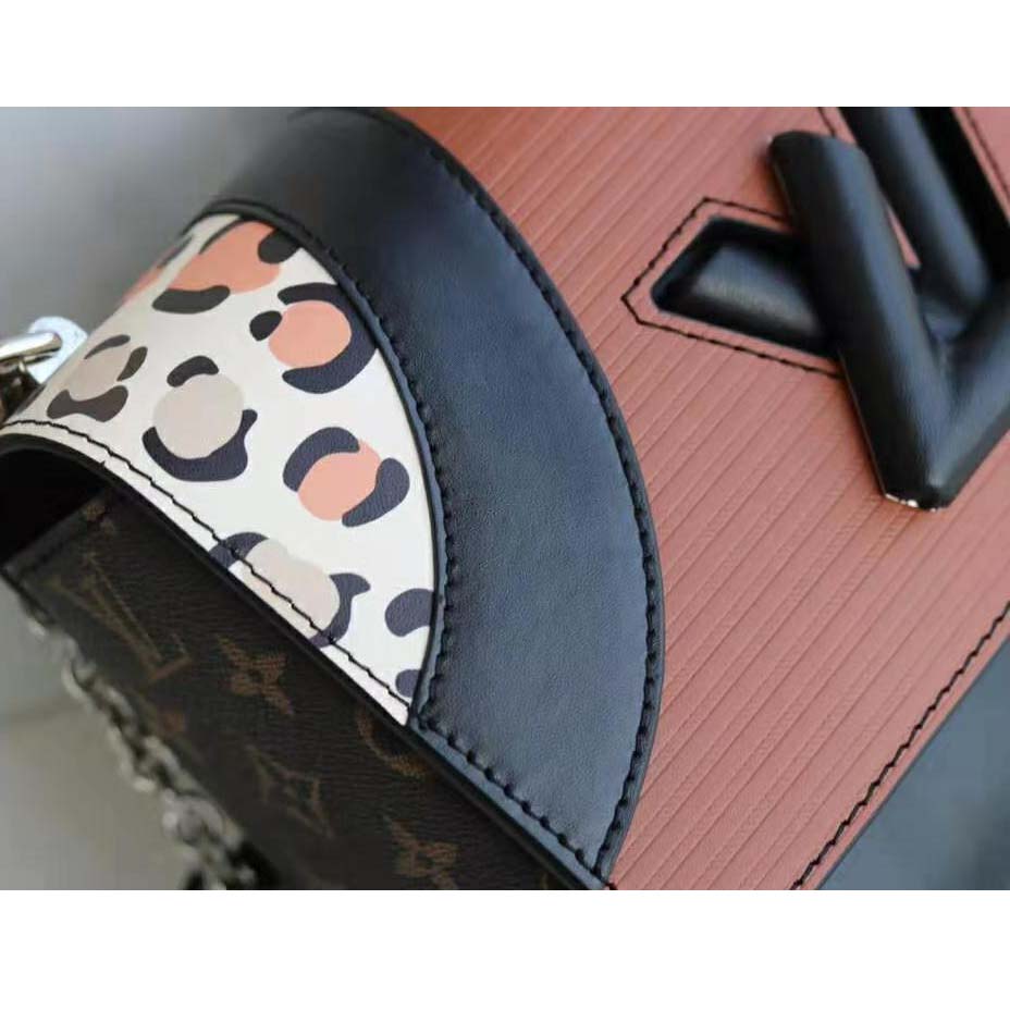 Louis Vuitton Coated Canvas Leopard Print Twist Mm Shoulder Bag ...
